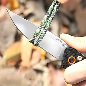 JSWS Tactical Knife Pocket Folding Knife Survival Camping Knife 440C Stainless Steel 3.7'' Blade Micarta Handle Axis Lock Perfect for Camping Fishing Hiking Survival Gifts for Men