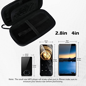 AGPTEK MP3 MP4 Player Case for 4 inch MP3 Music Player, Compatible with AGPTEK, innioasis, MYMAHDI, TIMMKOO, Luoran and other MP3 Players under 4 inch, Portable Carrying Case with Metal Carabiner Clip