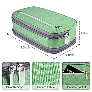 YONZONE Big Pencil Case Large Capacity Pencil Bag Pouch Pencil Pen Case Holder Marker with 3 Compartments for Office Desk Supplies Organizer Storage Makeup Bag, Green