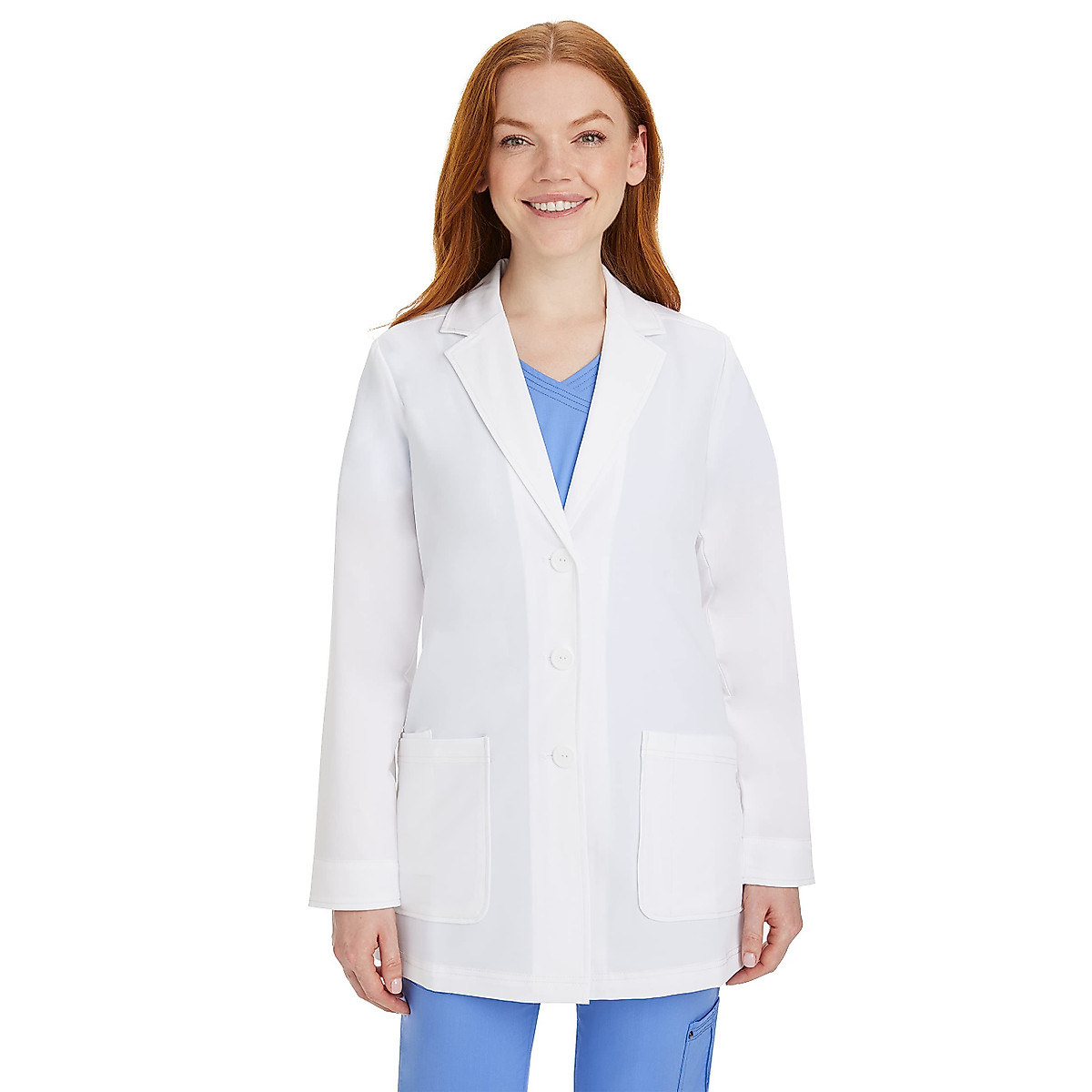 Healing Hands Lab Coat Women 3 Pocket Full Sleeve Mid-Length 5053 Faith The White Coat Minimalist Collection White M