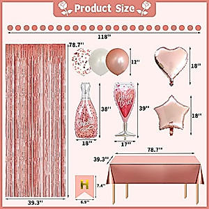 Rose Gold Party Decorations, Rose Gold Birthday Decorations, Happy Birthday Banner, Foil Balloons, Rose Gold Balloons, Birthday Decorations for Girls, Women