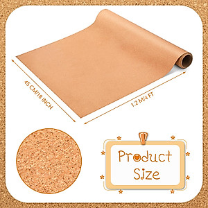 8 Pack Self Adhesive Cork Roll 18 x 47 Inches Long Cork Roll Bulk 0.5 mm Thick Cork Backing Sheets Drawer Shelf Liner for Coaster, Wall Decoration, DIY Crafting, Halloween Party, Door Signs