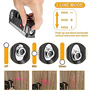 Laser Level Tool, Multipurpose Laser Level Kit Standard Cross Line Laser level Laser Line leveler Beam Tool with Metric Rulers by QPEUIM