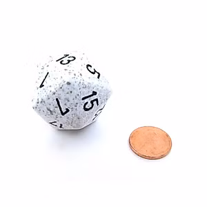 Jumbo d20 Counter - Speckled 34mm Dice: Arctic Camo