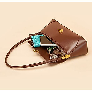 Women Design Handbags Genuine Leather Top Handle Purses Handbags Shoulder Bag For Women Small (Black)