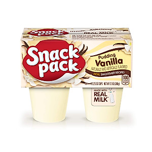 Snack Pack Vanilla Flavored Pudding, 4 Count Pudding Cups