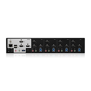 IOGEAR 4-Port 4K DisplayPort Triple View KVMP - 3 HDMI Monitors Outs - Converts DisplayPort to HDMI Out - 4096 x 2160 @60Hz - Control/Share USB 3.0 peripherals - Win 7+ Mac OS Linux - GCS1964