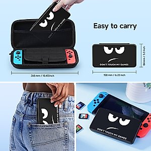 JINGDU 24-Slot Switch Game Case for Nintendo Switch Games & Micro SD Cards, Hard Shell, Soft Lining, [Shockproof, Portable], The Switch Game Holder Suitable for NS, Lite & OLED Games, Not Touch