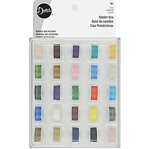 Dritz Box with Foam Insert Bobbin Set, 25, Assorted