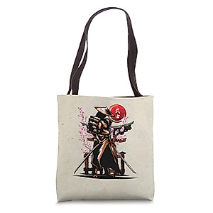 Japanese Samurai Ronin Bushido Warrior Retro Japan Graphic Tote Bag