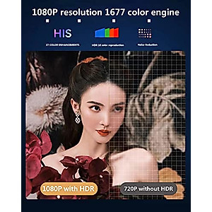 4k Projector HD 1200ANSI Portable Projector, 3D Projector All-in-one Lift, 300-inch Giant Screen Projector, Indoor and Outdoor use is Very Convenient (White)