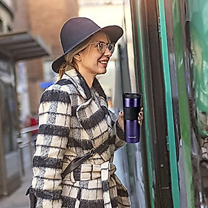 HASAGEI Travel Mugs for Hot Drinks, Insulated Coffee Mug with Leakproof Lid BPA-Free Coffee Travel Mug, Vacuum Insulation Stainless Steel Cup for Hot and Cold Coffee and Tea (Nevy Blue, 550ml/19oz)