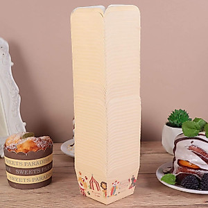 TOYANDONA 100pcs Paper Baking Cup Small Square Cake Wrappers Cupcake Liners Desserts Holders Muffin Cases for Weddings Birthdays Baby Shower (Cartoon Circus)