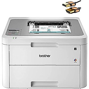 Brother HL-L32 10CW Series Compact Wireless Digital Color Laser Printer - Mobile Printing - Print Up to 19 Pages/Min - Up to 250-sheet/tray - Up to 2400 x 600 DPI - Mono Display + HDMI Cable