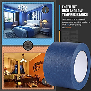 Lichamp Wide Masking Tape 3 inches, 1 Pack Blue Painters Tape Blue Masking Paper, 3 inches x 55 Yards x 1 Roll