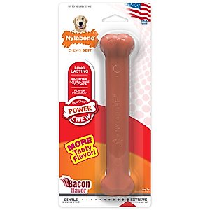 Nylabone Power Chew Classic Bone Chew Toy for Dogs, Durable Dog Toys for Aggressive Chewers, Bacon Flavor, Large/Giant - Up to 50 lbs. (1 Count)