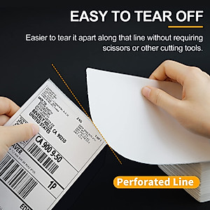 4x6 Thermal Labels, 500Pcs Shipping Labels for Printer, QNCZ Fanfold Commercial Grade Direct Thermal Printer Paper for Rollo Label Printer and Zebra