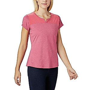 Columbia Women's Place to Place Ii Short Sleeve Tee, Rouge Pink Heather, Medium