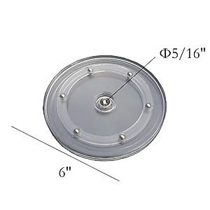 FixtureDisplays® 6" Clear Plastic Spinner Lazy Susan Turntable Organizer for Spice Rack Table Cake Kitchen Pantry Decorating 16972-NPF