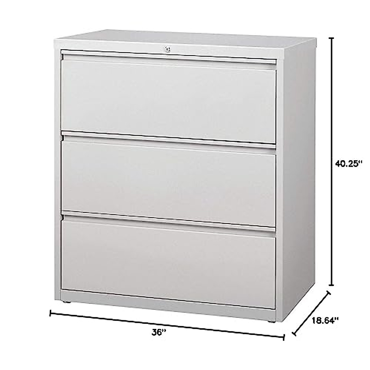 Hirsh 36-in Wide HL8000 Series Metal 3 Drawer Lateral File Cabinet Light Gray