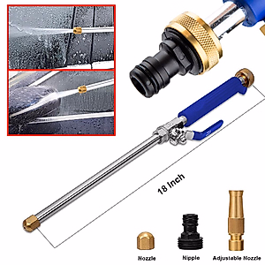 Raddile High Pressure Power Washer Hydro Jet Cleaning Tool, Garden Sprayer Wand and Adjustable Nozzle, Gutter Cleaner, Car Pet Window Cleaning Tool (blue)
