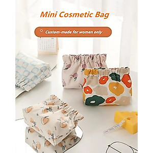 Gepehoho Small Makeup Bag for Purse, 3pcs Waterproof Mini Pouch, No Zipper Self-closing Travel Kit Storage Bag for Women & Girl (A)