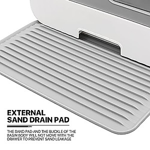 MoNiBloom Hooded Litter Box Fully Enclosed Splash-Proof Cat Litterbox with Litter Catcher Mat, Modern House Shaped Enclosed Cat Litter Boxes Slide Cleaning Design for Small Cats Under 10 Lbs