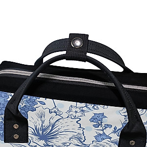 A Seed Backpack Baby Diaper Bag Tote Vintage Flowers Floral Leaves Blue for Mom Dad Father Mother