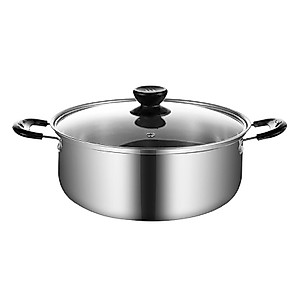 Stainless Steel Saucepan, 0.9 Quart Double Handle Milk and Soup Pot with Lid for Warming, Cooking and Boiling Milk, Spaghetti, Soup in Kitchen and Outdoor (16cm)
