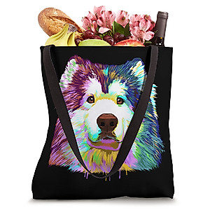 Colourful Splash Dog Alaskan Malamute Tote Bag