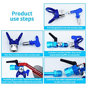 Spray freely Airless Spray Gun Guide Accessories Tool, Paint Accessories Extension Part, Suitable for All Airless Paint Sprayers 7/8 inch, with 517 Tip and 30-inch Extension Pole. (30-inch)