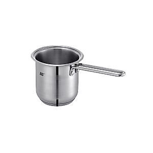 Premium 18/10 Stainless Steel Stockpot Milk Pan with Glass Lid,1.6-Quart Sauce Pan Professional Cooking Pot Cookware with Long Heatproof Handle,Easy Clean & Dishwasher Safe