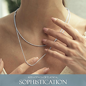 KISPER Solid 925 Sterling Silver Italian 1.6mm Diamond-Cut Twisted Braided Rope Link Chain Necklace for Men & Women with Lobster Clasp – Made in Italy, 20"