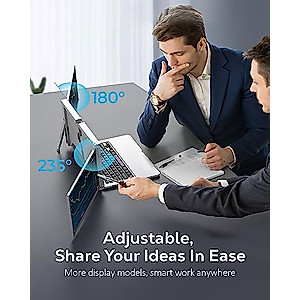 YUTOO 14" Triple Monitor for Laptop, [Only 1 Cable to Connect][16:10], FHD 1200P IPS Display, Laptop Monitor Screen Extender, for Windows, MacOS for 15”-17.3” Laptop