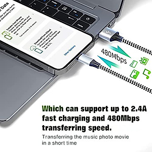 iPhone Charger 3Pack 6ft USB Lightning Cable Cord，Mfi Certified Apple Charger Fast Charging Nylon Braided iPhone Cable,Compatible with iPhone 14/13/12/11/X/Pro/Max/8/7/6/6S/SE/Plus/iPad