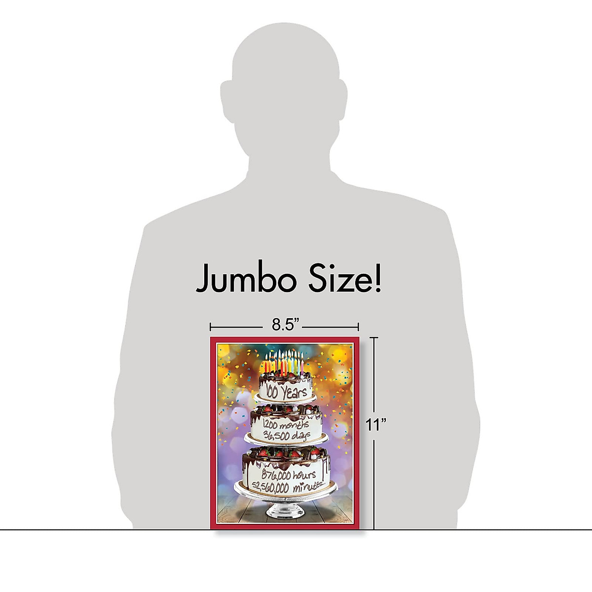 NobleWorks - Humorous Milestone Birthday Greeting Card Greeting Card (8.5 x 11 Inch) - Time Count Milestones 100 J9097MBG