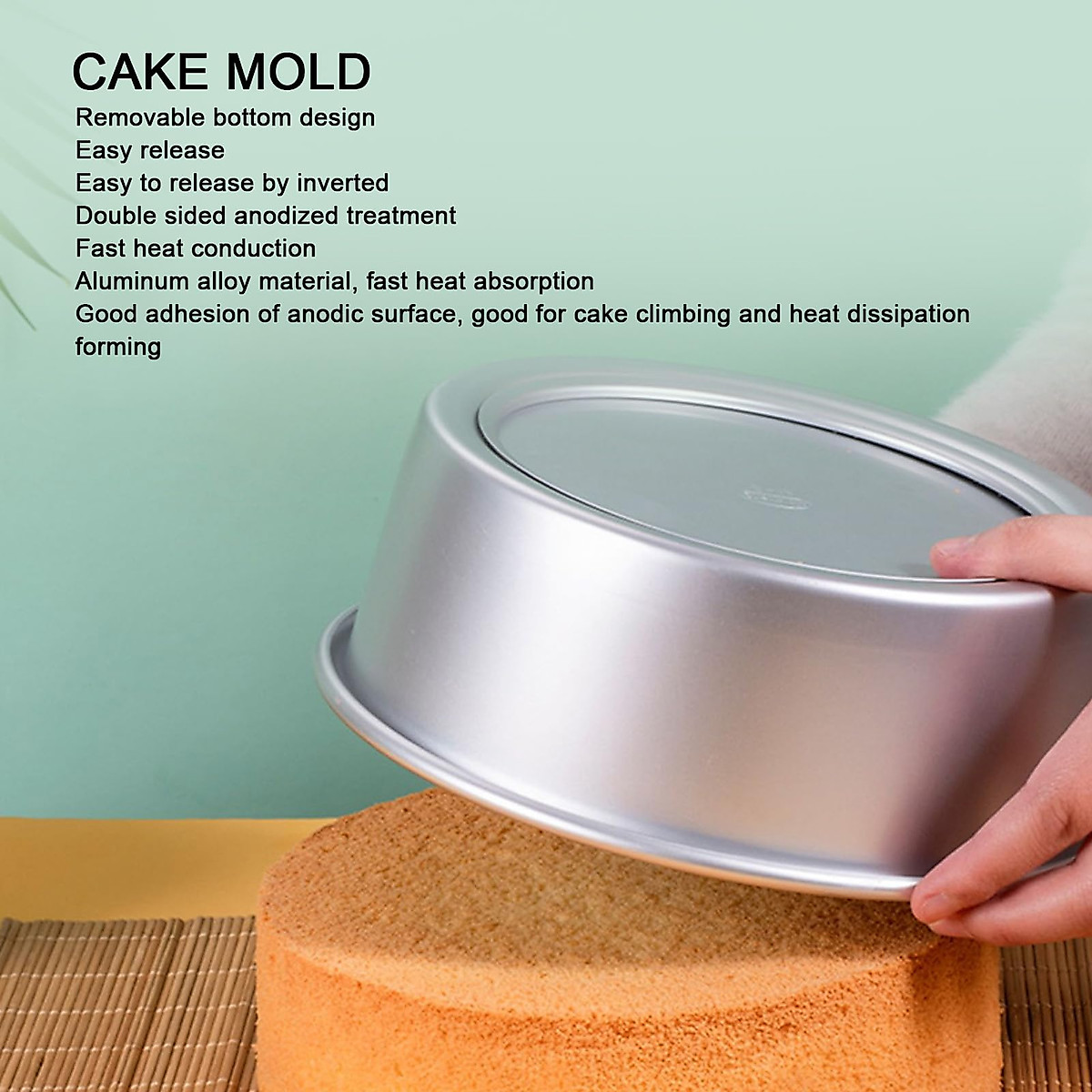 HaseM Round Cake Pan, Widely Used Nonstick Cake Pan 4 Inch Aluminum Alloy for Birthday