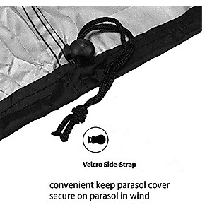 J&C Round Patio Table & Furniture Set Cover, Garden Patio Furniture Covers, Waterproof Outdoor Furniture Cover Round Furniture Black (88" x 37")