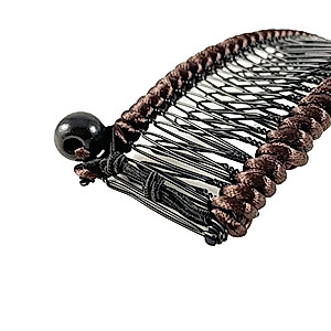 HairZing Stretchy Banana Hair Clip - Sturdy Hold, No Damage, Creases or Pain (Satin Cord) (Brown, Large (Pack of 1))