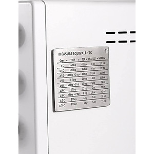 Magnetic Kitchen Conversion Chart - Professional Measurement Refrigerator Magnet, Stainless Steel, Conversions for Cups, Tablespoons, Teaspoons, Fluid Oz and Milliliters. (1 Pack)