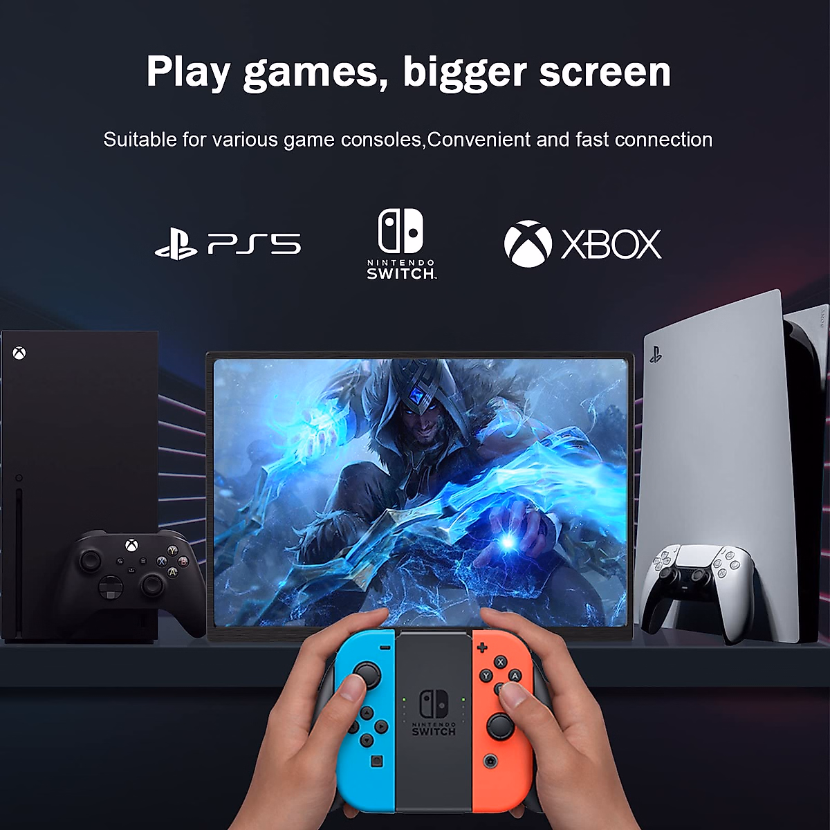 ZEUSLAP Portable Monitor 10.5 Inch Computer Monitor FHD 1280P with USB C Gaming Monitor for PS4 PS5 Switch 60hz Monitor for Laptop Xbox Raspberry PI