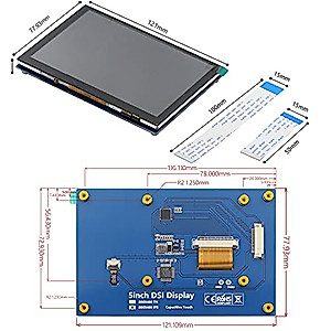 CUQI 5 Inch Raspberry Pi Touchscreen, 800 × 480 DSI Mini HDMI Display, Raspberry Pi Screen with Stand Driver Free for Raspberry Pi4/3/2/Zero/B/B+, Win11/10/8/7