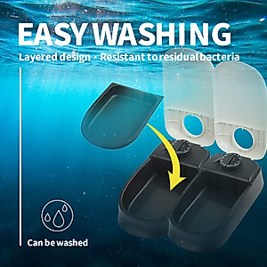 PAWISE Automatic Cat Feeder, 2 Meal, 48-Hour Timer, Dog/Cat Food Dispenser, 1.5 Cups, Schedule Meal or Treat