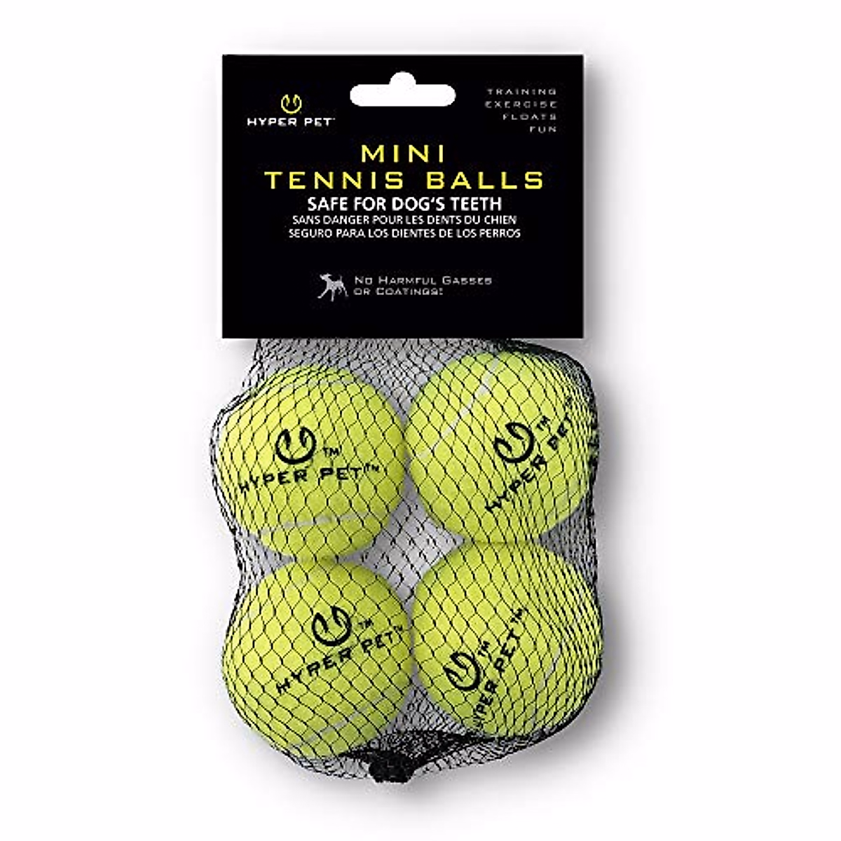 Hyper Pet MINI Tennis Balls for Dogs (Pet Safe Dog Ball Dog Tennis Balls for Exercise & Training) Dog Ball Interactive Dog Toys work with Hyper Pet K9 Kannon MINI Dog Ball Launcher - 4 Pack MINI Green