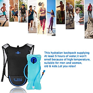 Hydration Backpack with 2L Water Bladder, ACVCY Backpack Reservoirs Water Bladder Daypack for Festivals, Raves, Running, Hiking, Biking (2 Pack)