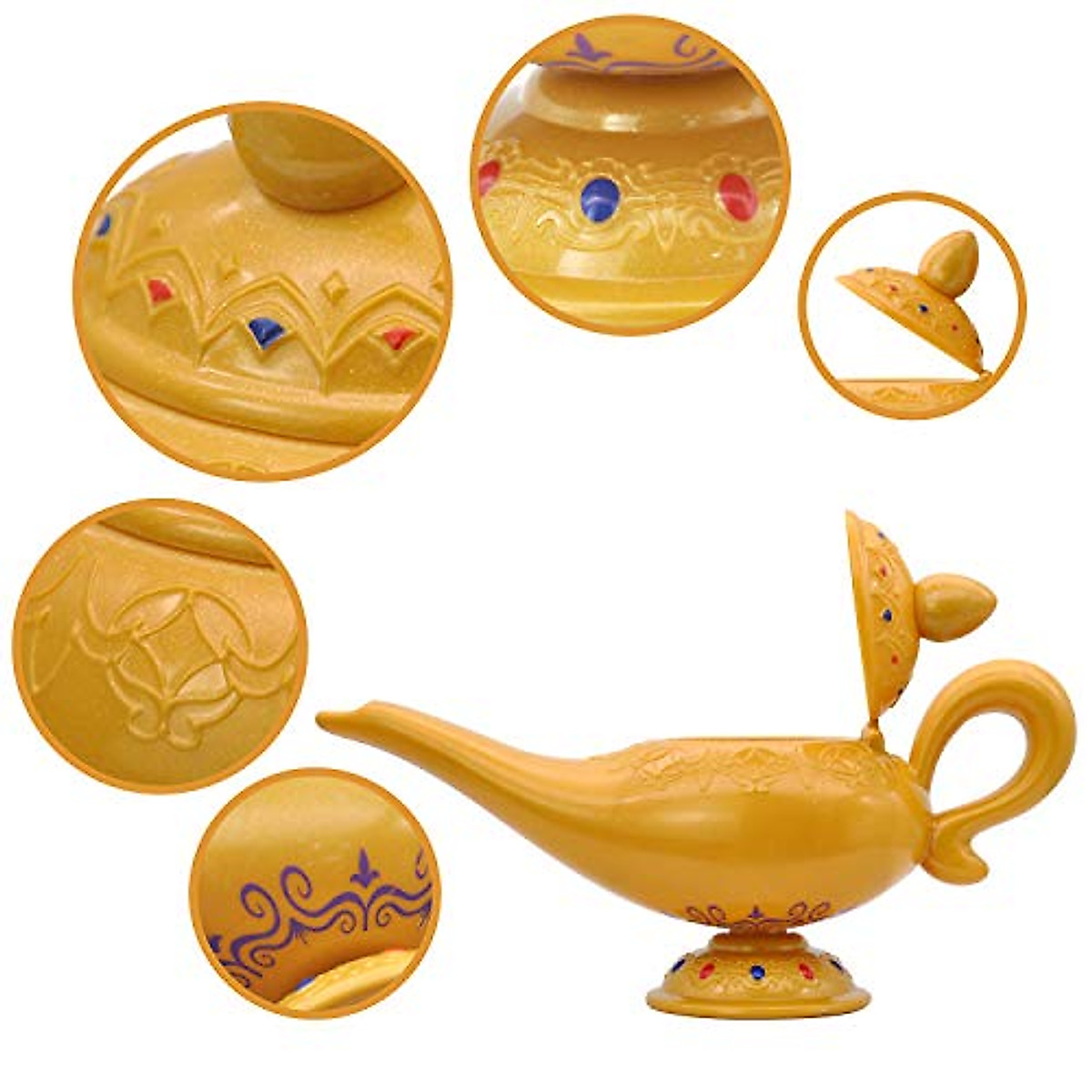 Spooktacular Creations Halloween Genie Lamp Costume Accessory Prop for Halloween Dress-up Party, Role Play, Cosplay, Holiday Decorations Gold