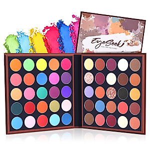 EYESEEK Eyeshadow Palette Matte 50 Colors High Pigmented Colorful Eyeshadow Makeup Palette Shimmer Bright Color Eye Shadow Powder Easy To Blend Long Lasting Waterproof Makeup Pallet #Neon