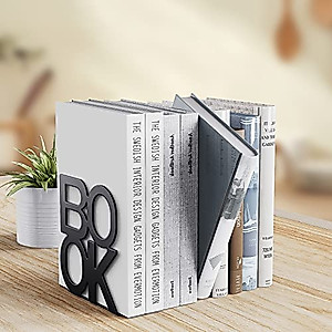 Book Ends - Decorative Metal Book Ends Supports for Bookrack Desk,Books, Unique Appearance Design,Heavy Duty
