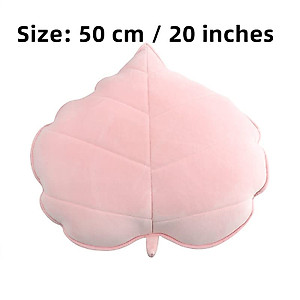 XIGUI 3D Leaf Shaped Throw Pillows， 20 inches Plant Pillow Novelty Plush Cushion Backrest Pillow Home Decoration for Car, Bedroom, Sofa, Couch, Living Room (Pink)