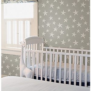 NuWallpaper NU1932 Stardust Peel & Stick Wallpaper, Grey